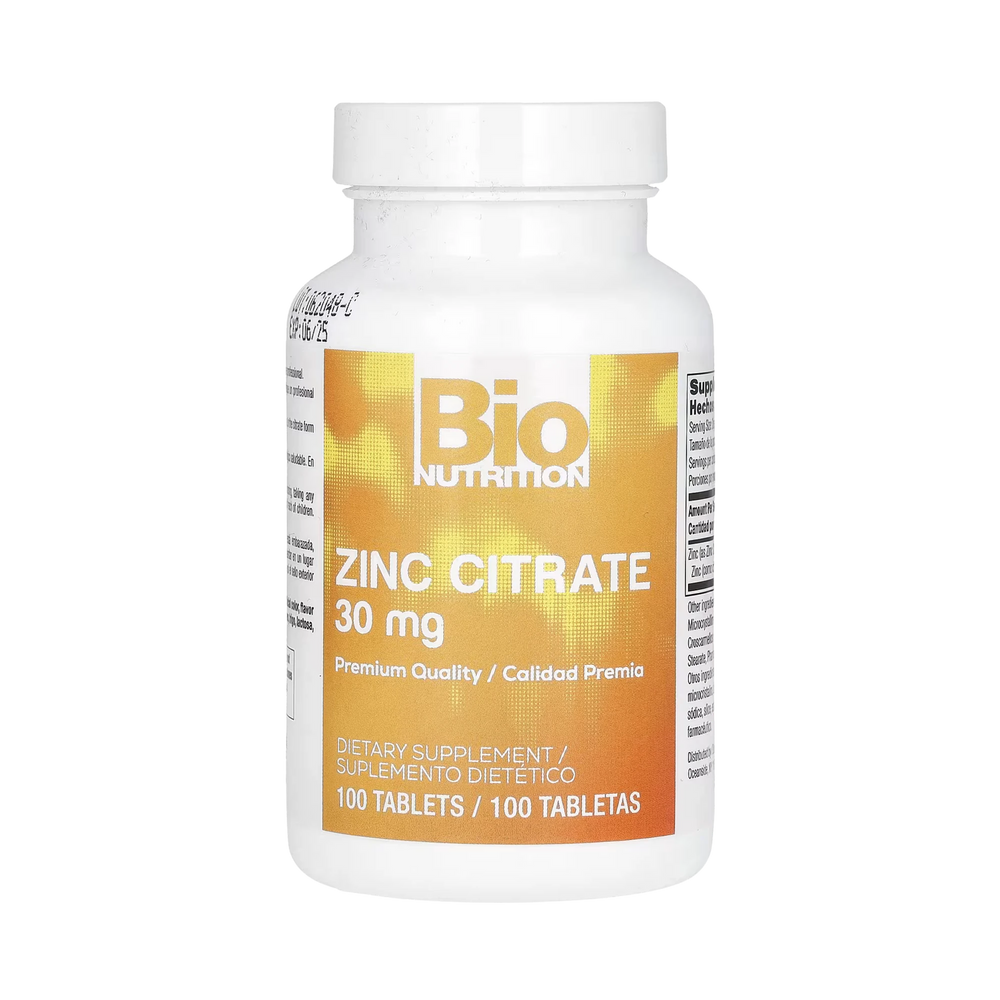 Bio Nutrition, Zinc Citrate, 30 Mg, 100 Tablets – Maple Herbs