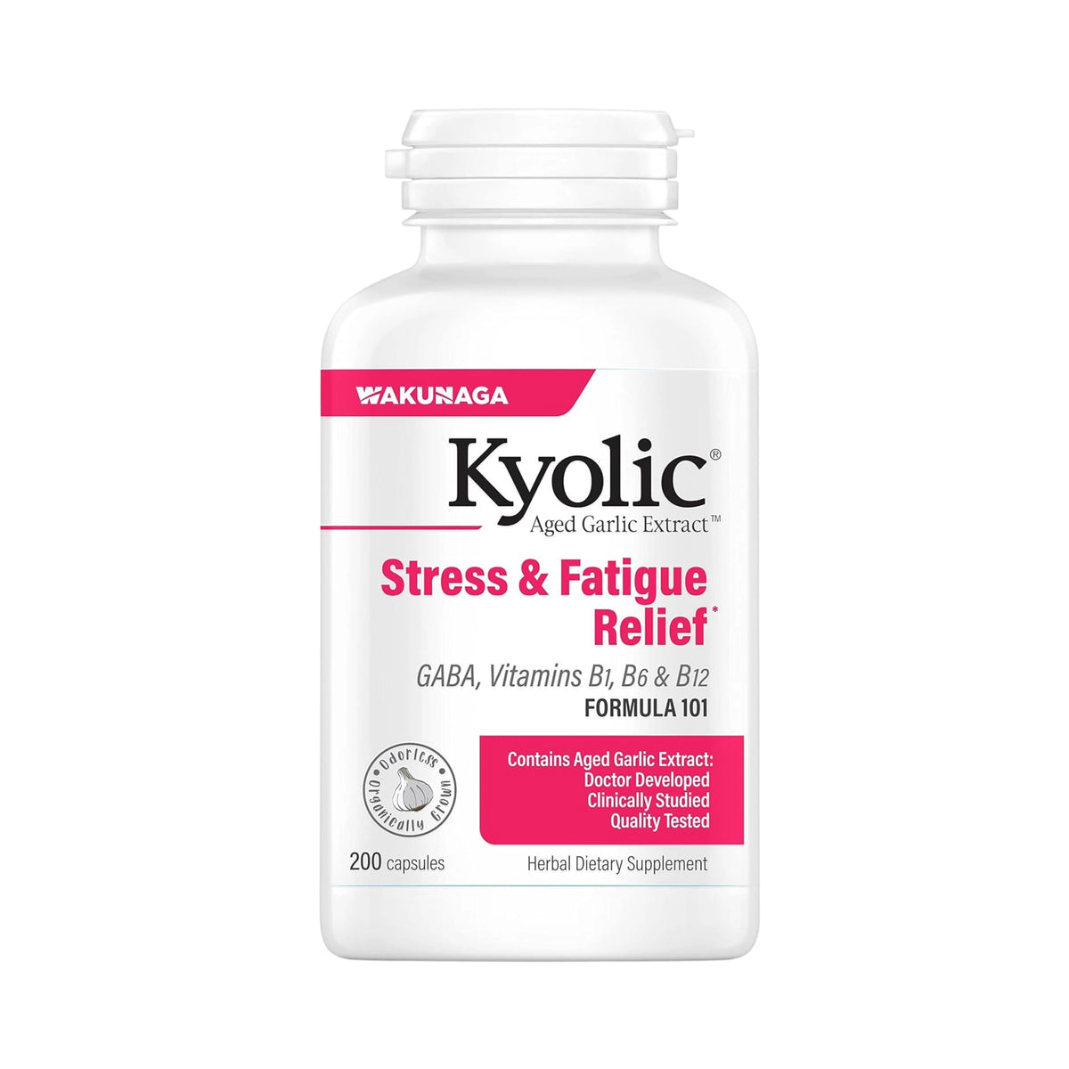 Kyolic, Stress & Fatigue Relief, Formula 101, 200 Capsules – Maple Herbs